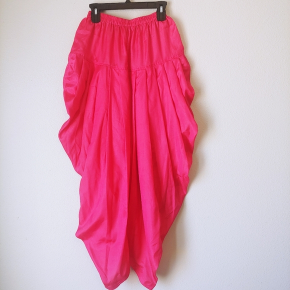 Pants & Jumpsuits | Hot Pink Flowy Balloon Pleated Silky Pants | Poshmark